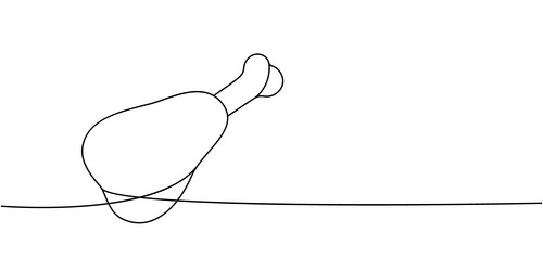 Different parts of chicken one line continuous Vector Image Different parts of chicken one line continuous Vector Image