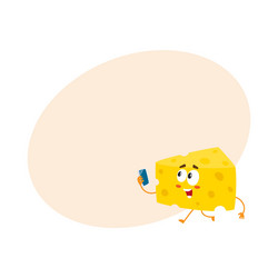 Happy cartoon cheese man Royalty Free Vector Image