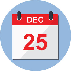 December 25 flat daily calendar icon date Vector Image