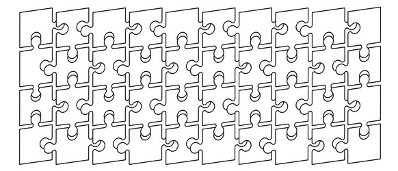 Jigsaw puzzle pieces connection line pattern Vector Image