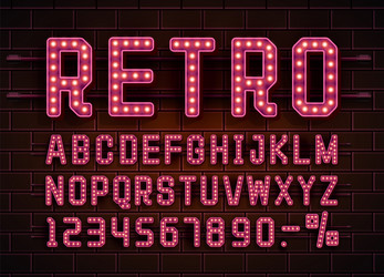 Retro space font vintage cosmic alphabet Vector Image