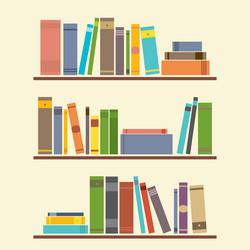 Book shelf template color Royalty Free Vector Image