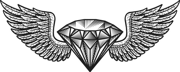 Diamond With Wings Drawings
