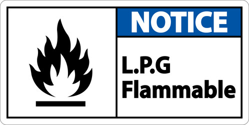 Caution lpg flammable symbol sign on white Vector Image