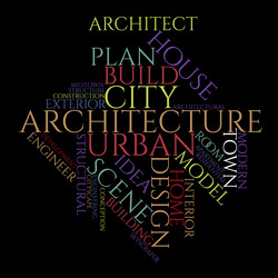 Architecture word cloud architectural concept Vector Image