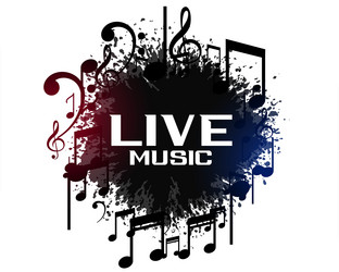 Live music background with sound notes Royalty Free Vector