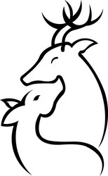 Running Deer Outline Vector Images (over 200)