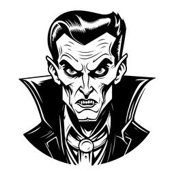 Vampire head cartoon sketch hand drawn halloween Vector Image