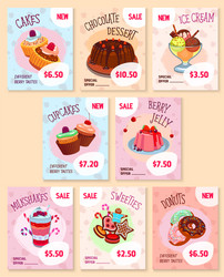 Vintage bakery and dessert labels Royalty Free Vector Image