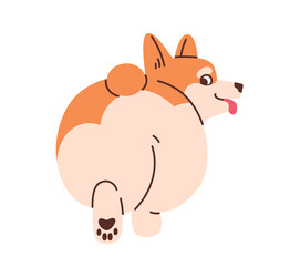 Cute dogs back butt funny puppy lying relaxing Vector Image