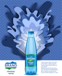 Pure sparkling water ad plastic bottle Royalty Free Vector