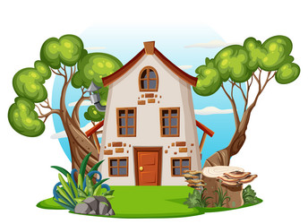 Fairytale house in cartoon style Royalty Free Vector Image