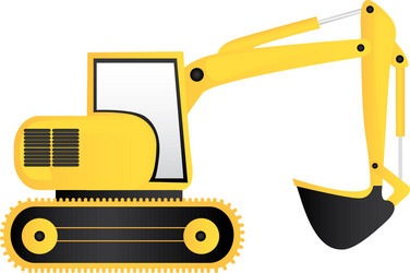 Contour backhoe loader icon Royalty Free Vector Image