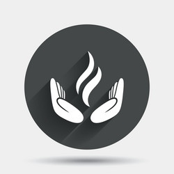 Energy hands sign icon power from hands symbol Vector Image