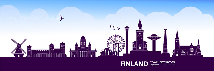 Finland travel destination Royalty Free Vector Image