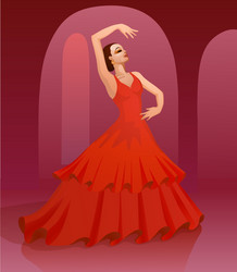 Styled spain flamenco dancer Royalty Free Vector Image
