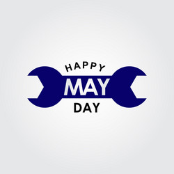 Happy may day logo template design Royalty Free Vector Image