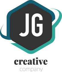 Initial letter jg colorful hexagonal logo Vector Image