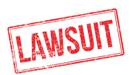 Prosecuted red rubber stamp on white Royalty Free Vector