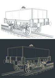 Rectangular tar tank wagon Royalty Free Vector Image