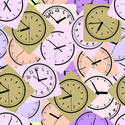 Seamless pattern composed of images hours Vector Image