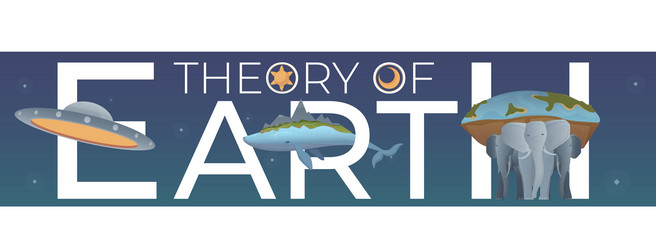 Earth theory flat compositions Royalty Free Vector Image