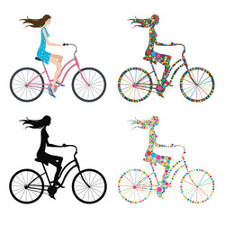 Girl on bike Royalty Free Vector Image - VectorStock