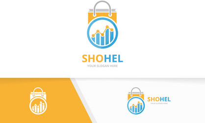 Graph and shop logo combination diagram Royalty Free Vector