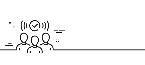 Squad line icon team work sign Royalty Free Vector Image