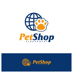 World pet logo design template concept Royalty Free Vector