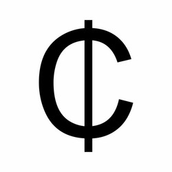 Cedi currency symbol Royalty Free Vector Image