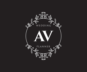 Av initials letter wedding monogram logos Vector Image