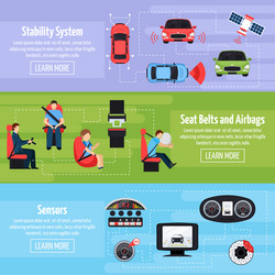 Car safety systems infographics Royalty Free Vector Image