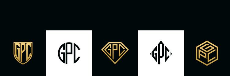 Initial letters hdp logo designs bundle Royalty Free Vector