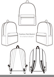 Template backpack flat design outline clothing Vector Image