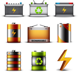 Lithium batteries set Royalty Free Vector Image