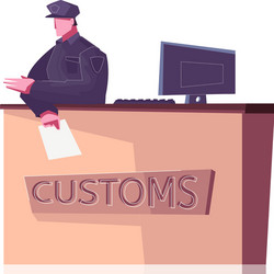 Custom clearance hand signing a paper document Vector Image