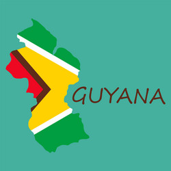Flag map of guyana Royalty Free Vector Image - VectorStock