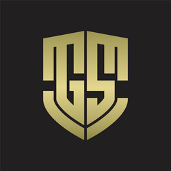 Logo Monogram with Emblem Shield Shape Design Gs Vector Images (81)