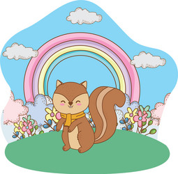 Cartoon nature landscape Royalty Free Vector Image