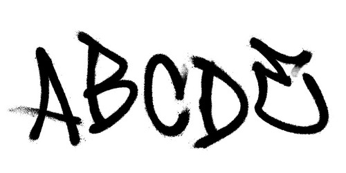 Graffiti spray font alphabet part 3 Royalty Free Vector