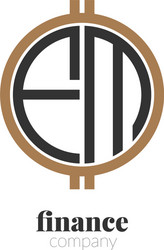 Initial letter mf finance creative logo design Vector Image