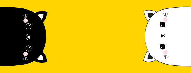 Cat kitten square head face set cute cartoon Vector Image