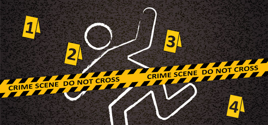 Chalk outline from the murder scene crime scene Vector Image