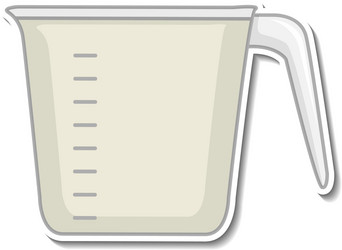 Measuring cup sticker on white background Vector Image