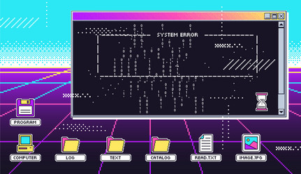Retro computer screen interface with windows Vector Image