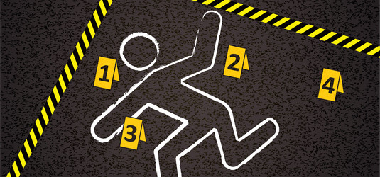 Chalk outline from the murder scene crime Vector Image