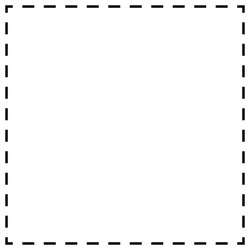 Dashed line square frame icon isolated Royalty Free Vector
