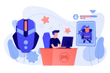 Mmorpg concept banner header Royalty Free Vector Image