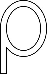 Rho greek symbol capital letter uppercase font Vector Image
